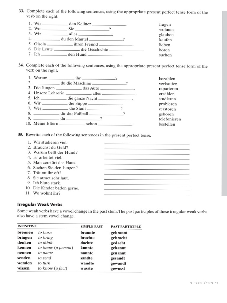 preteritum und perfekt | PDF