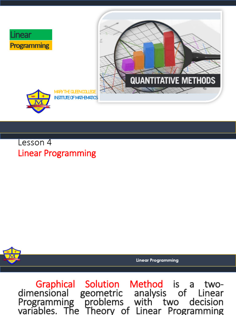 ASC - Man - Sci - Module - 4 - Graphical LP | PDF | Mathematical Optimization | Linear Programming