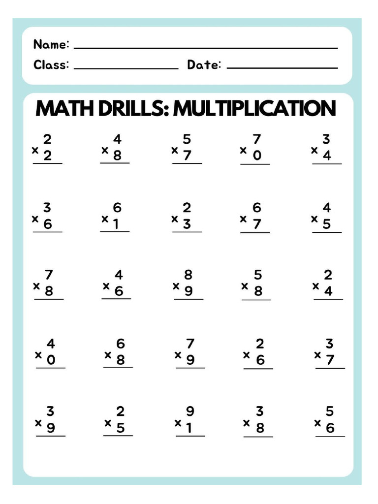 Multiplication of 1 Digit | PDF