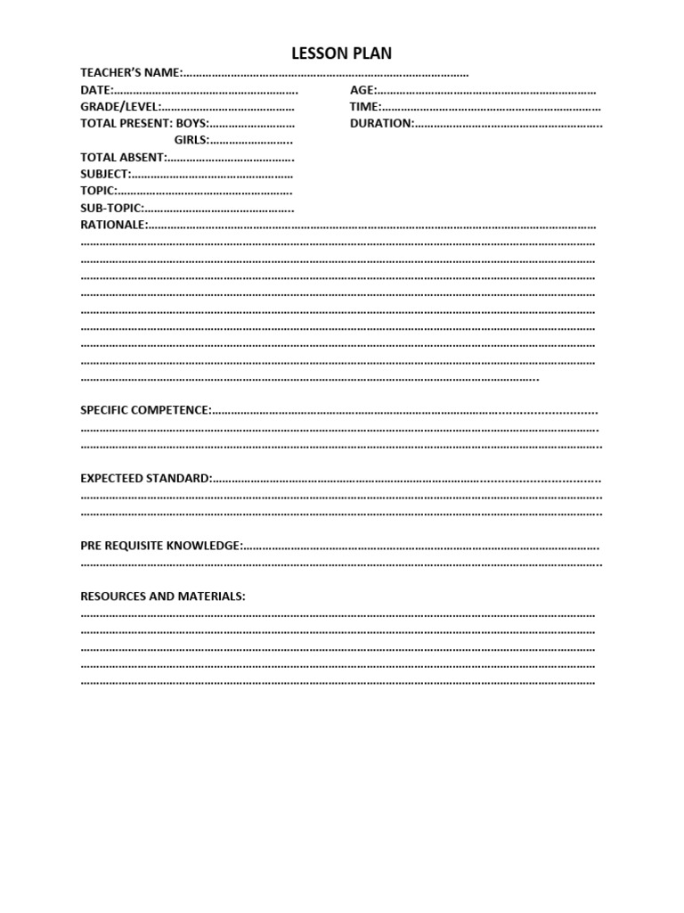 LESSON PLAN | PDF | Learning | Pedagogy