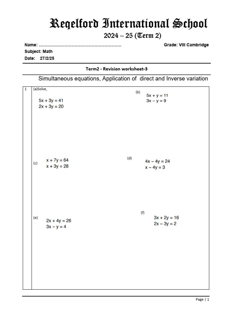 vFzDb-Gr8ig Math Term2 Revisionworksheet-3 | PDF