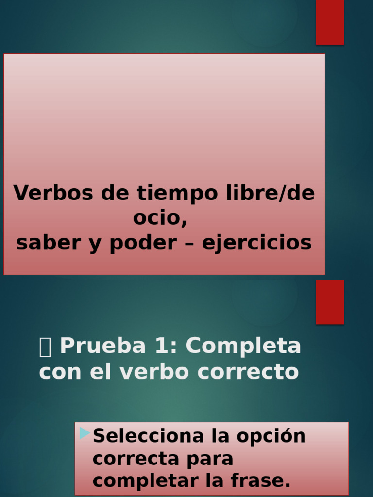 Quiz Verb Ocio Saber Poder | PDF