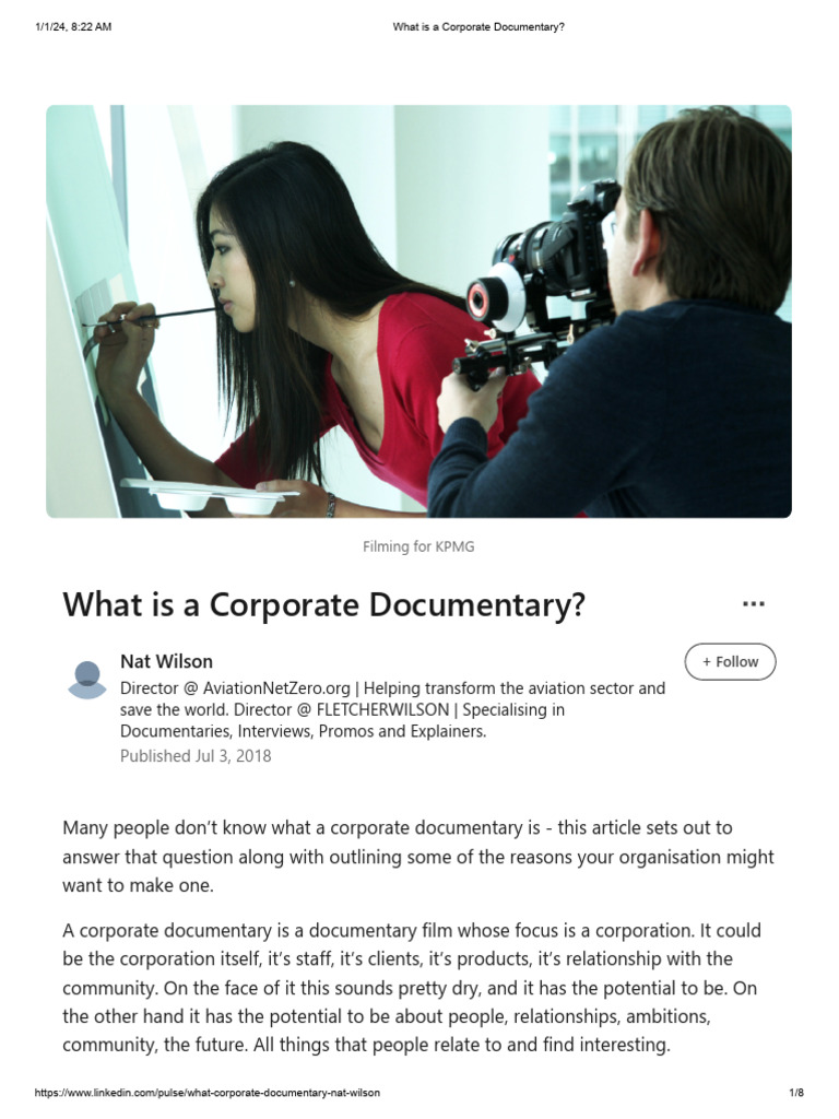 Understanding Corporate Documentaries | PDF | Documentary Film | Human ...