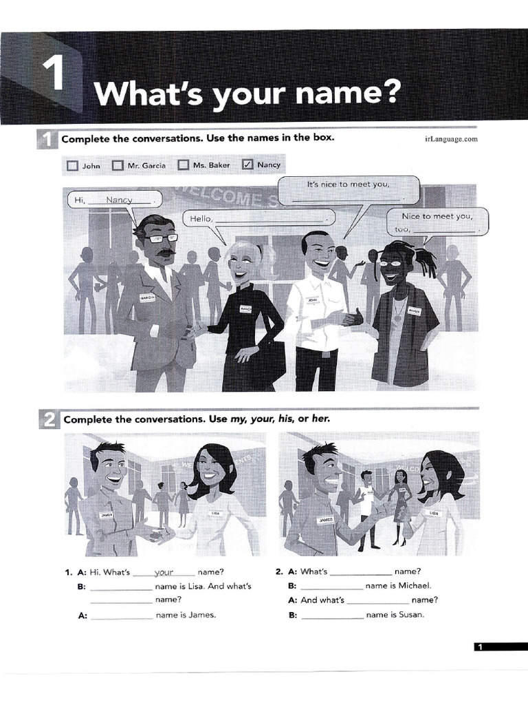 Interchange Intro Unit 1 Workbook | PDF