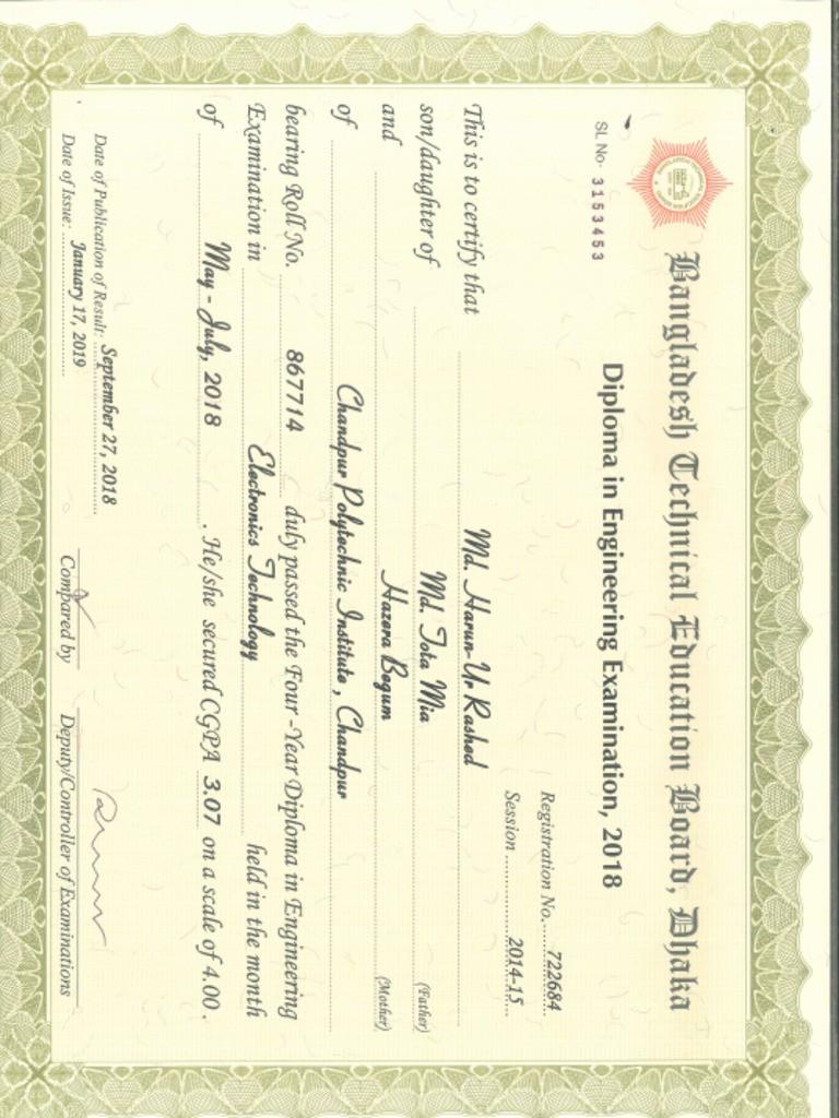 Diploma Certificate On Side | PDF