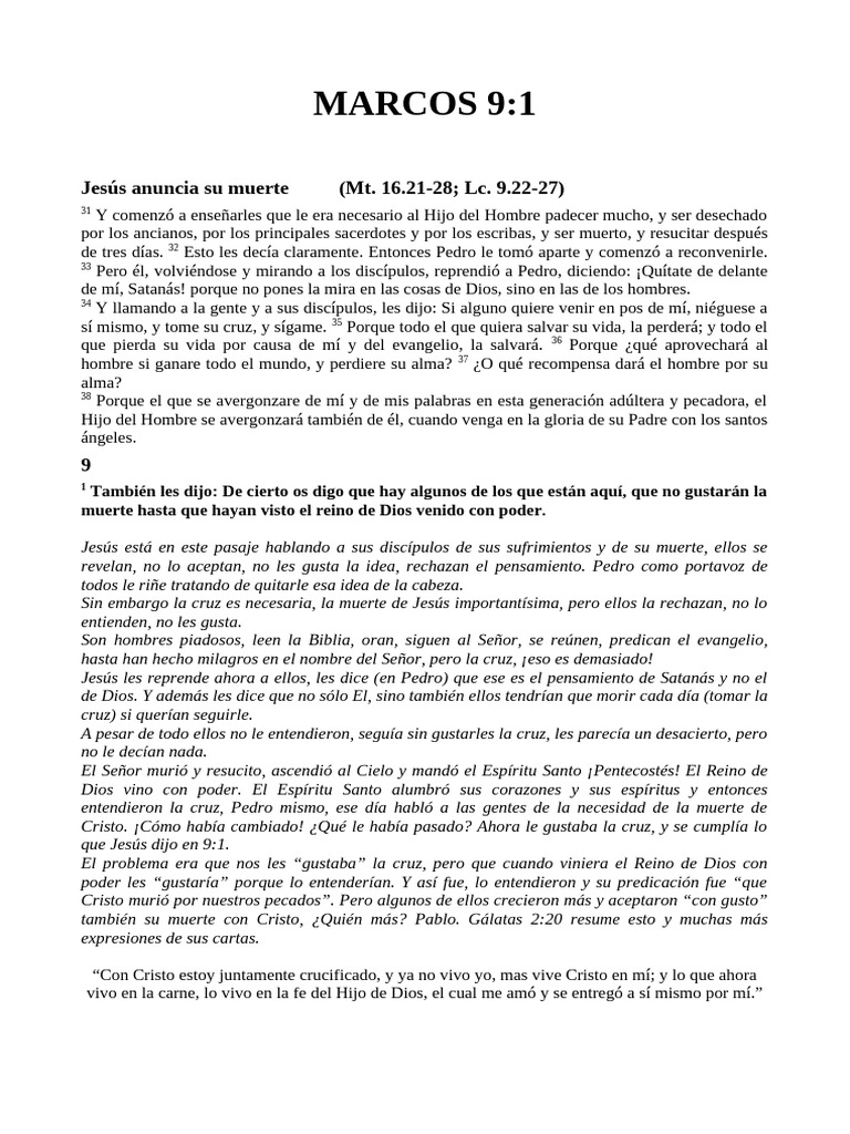 La Cruz y el Reino de Dios en Marcos 9:1 | PDF | Cristo (título) | Jesús