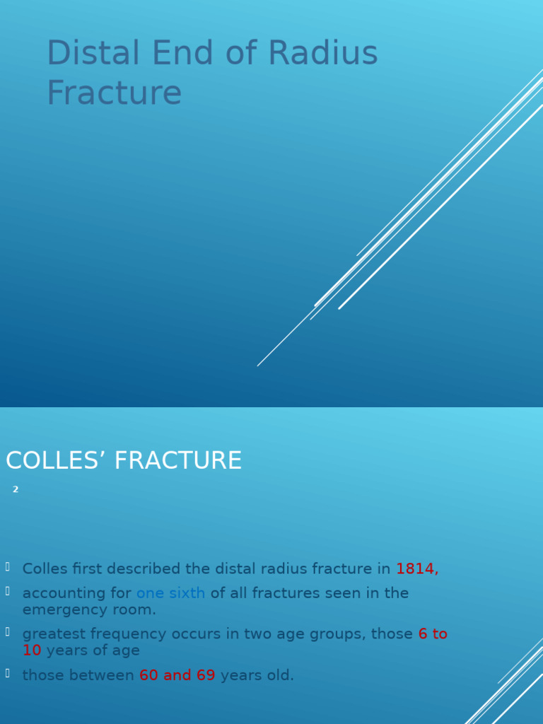 Distal End of Radius Fracure-Prof HAL | PDF | Osteoporosis | Injury