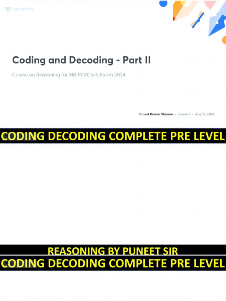 Coding and Decoding - Part II No Anno 1729346987387 | PDF