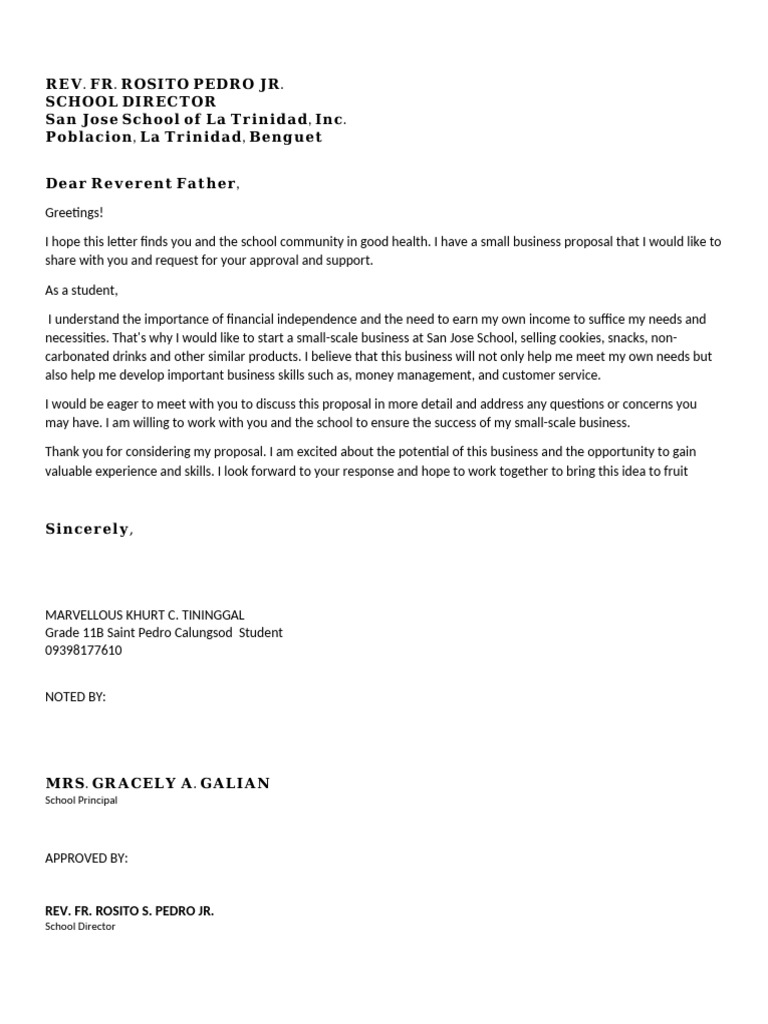 School Letter Example | PDF