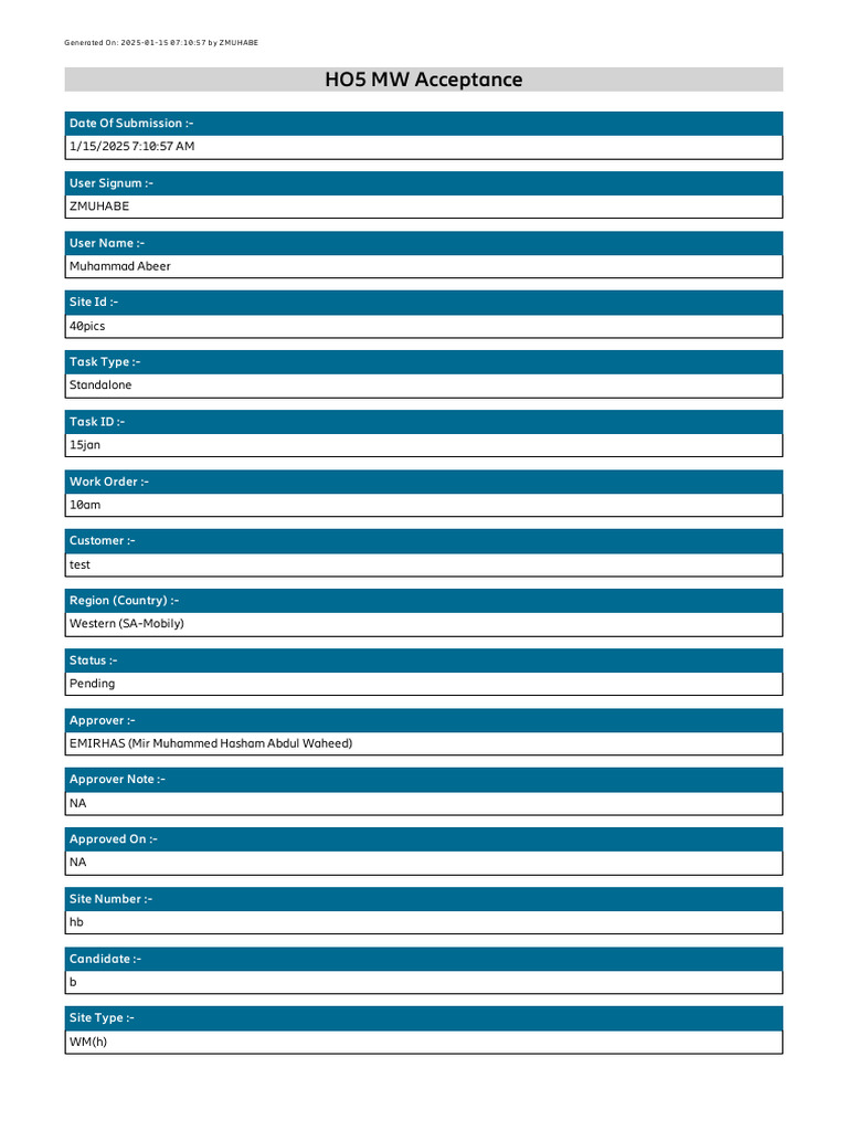HO5 MW Acceptance_2025-01-15_1110 | PDF | Wi Fi | Telecommunications