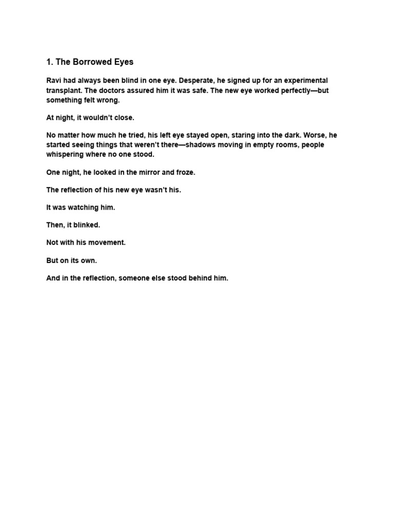 "The Borrowed Eyes: A Haunting Tale" | PDF