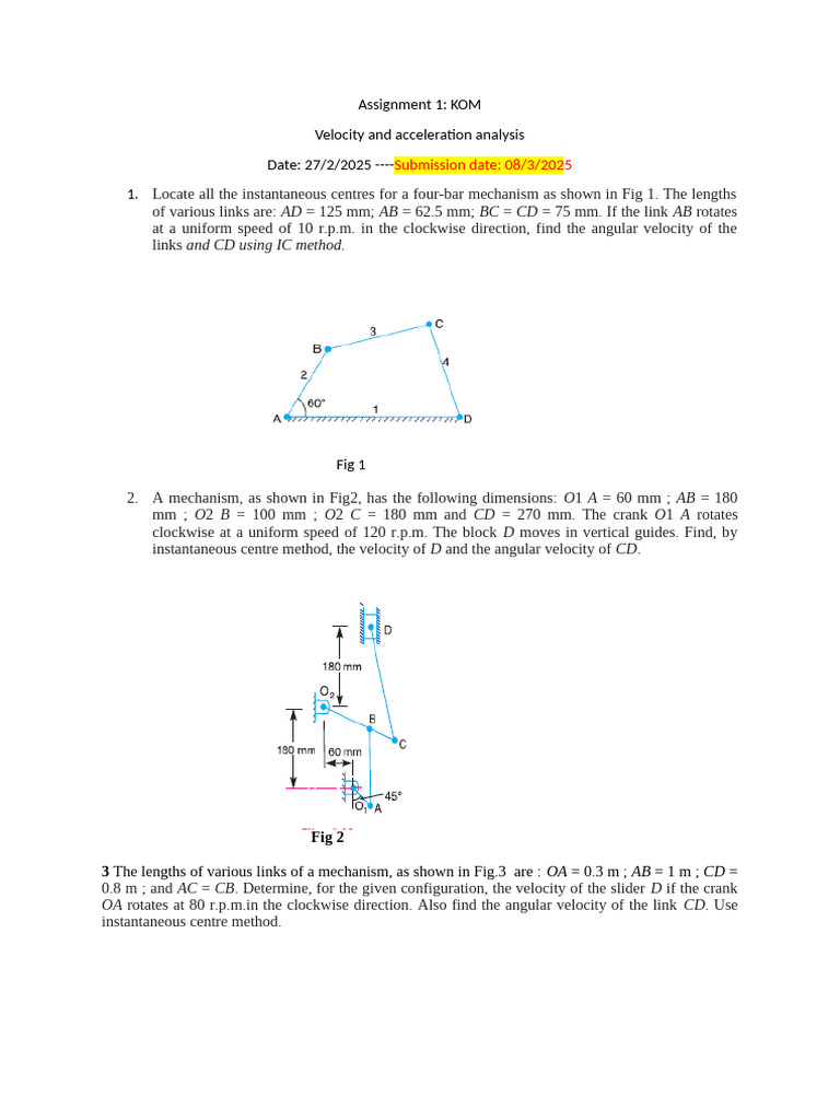 Four-Bar Mechanism Analysis Guide | PDF