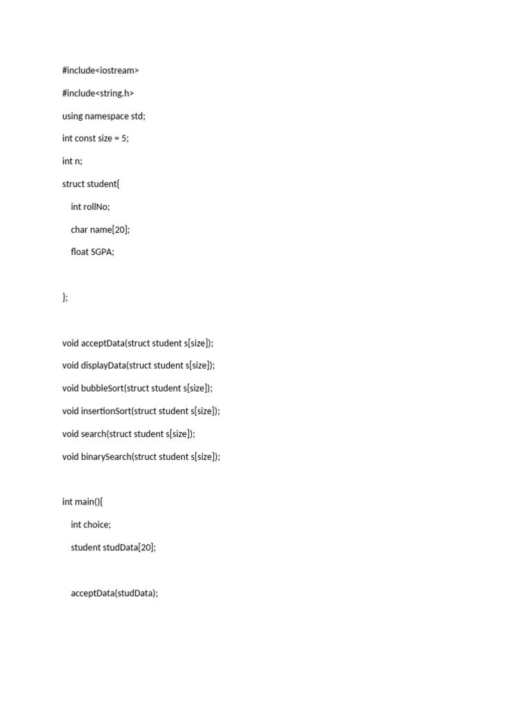 Student Data Management in C++ | PDF | Computer Programming | C++