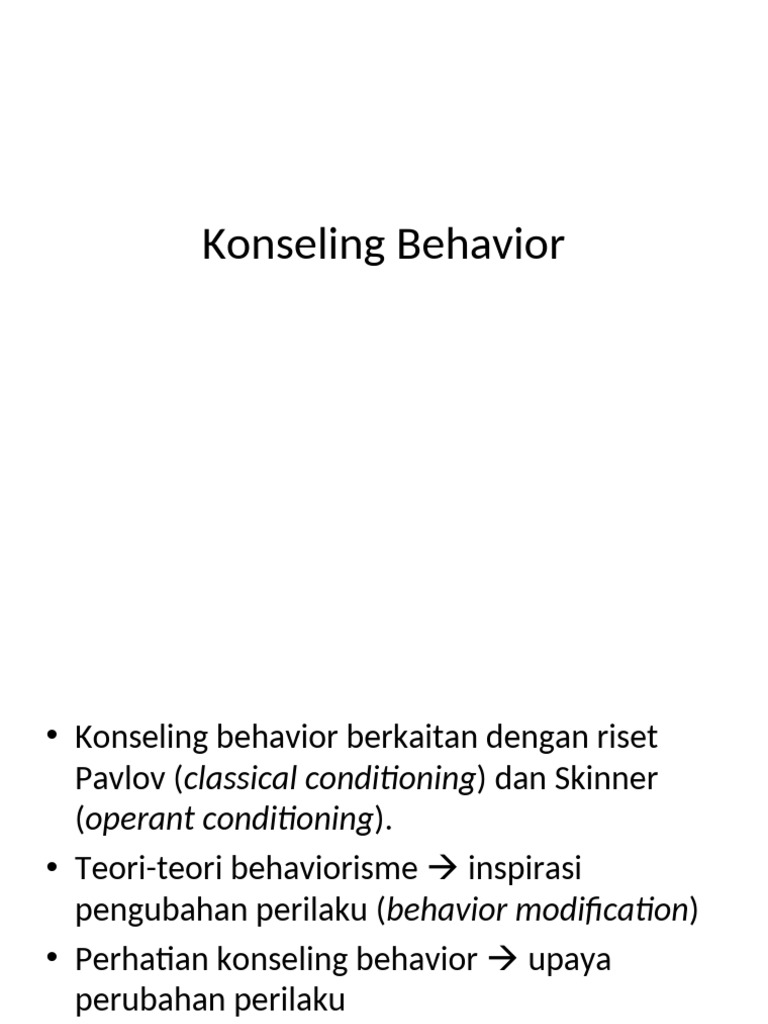 Konseling Behavior | PDF