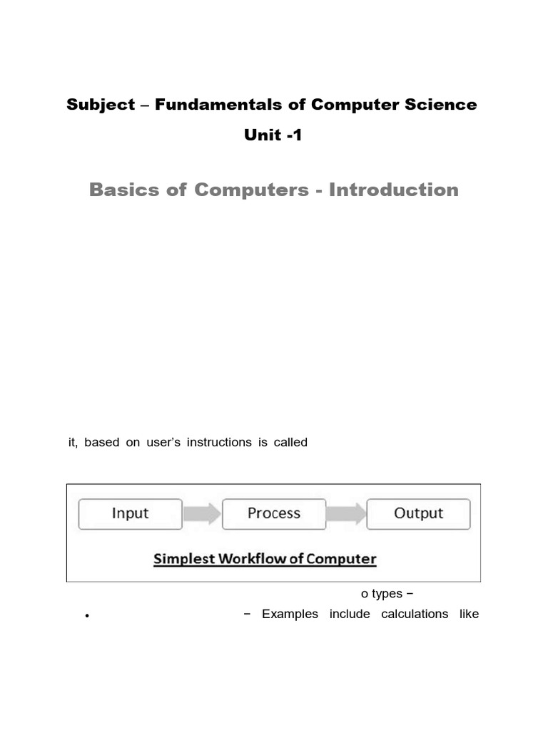 Computer Fundamentals Unit1 | PDF | Central Processing Unit | Personal Computers