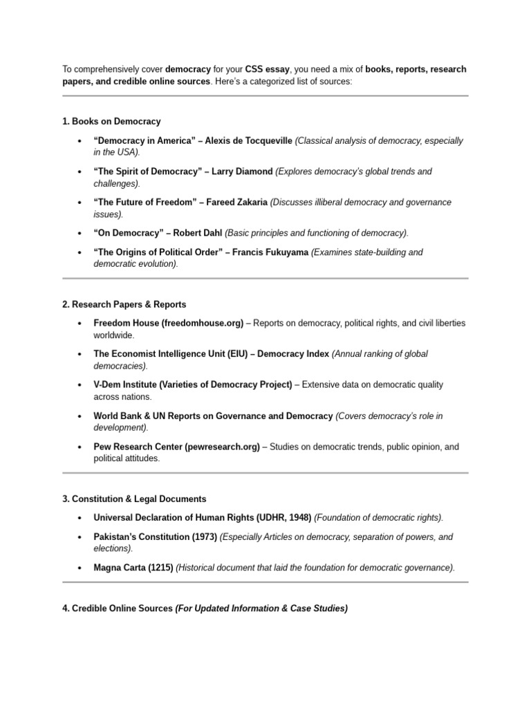 How To Cover Democracy Theme of Essay | PDF | Democracy | Political ...