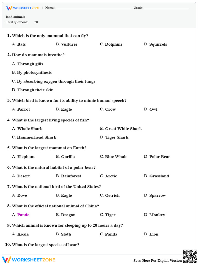 Worksheet - Worksheetzone | PDF | Whales | Sharks