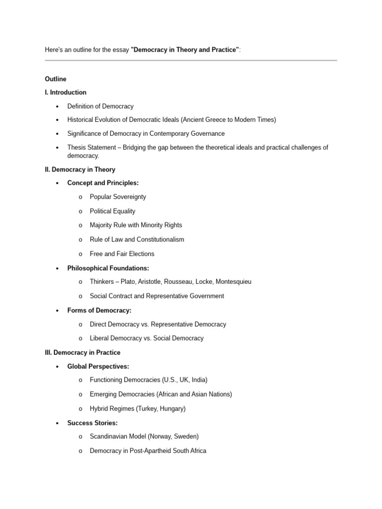Democracy: Theory vs. Practice Explained | PDF | Democracy | Political ...
