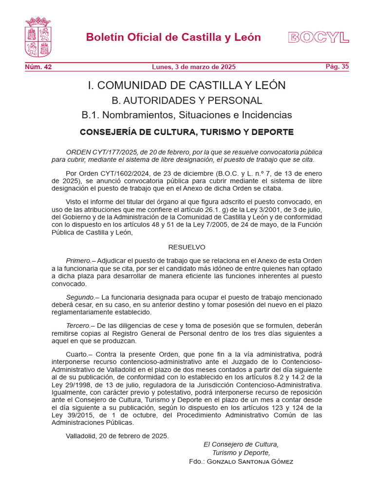 BOCYL-D-03032025-4 | PDF | Gobierno