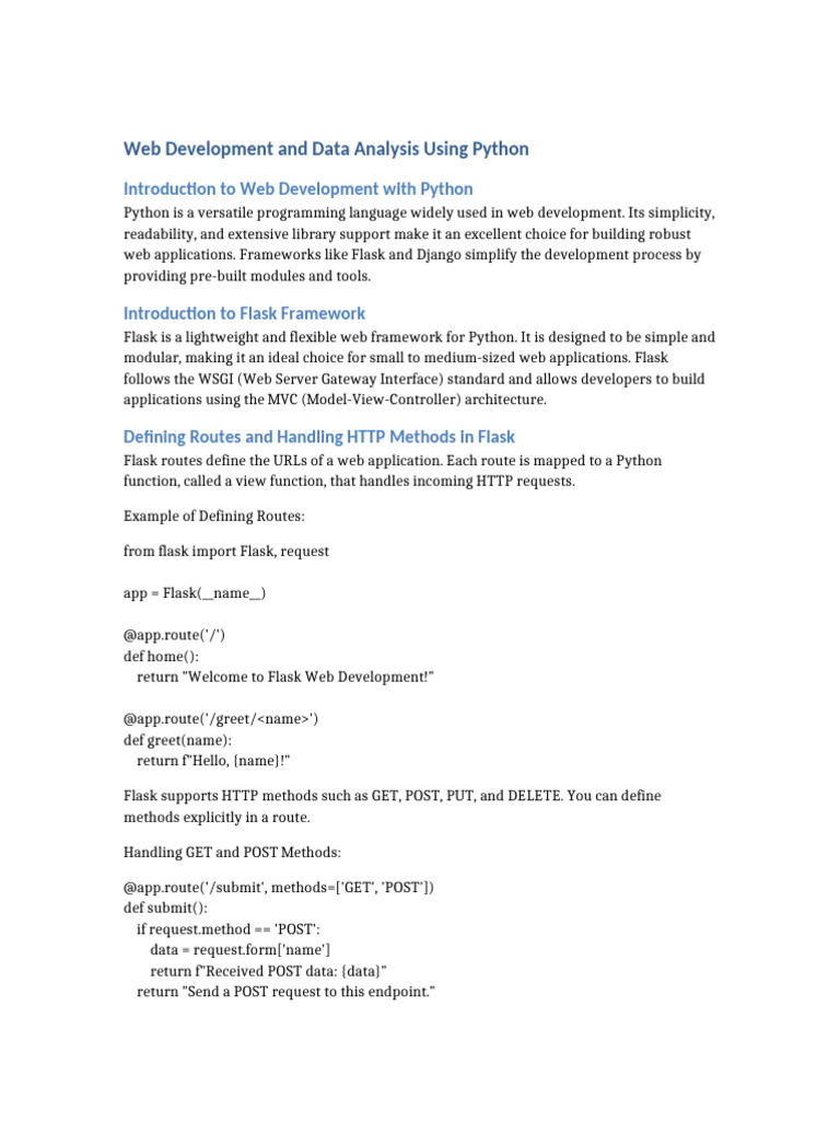 Web Development and Data Analysis Report | PDF | Model–View–Controller | World Wide Web