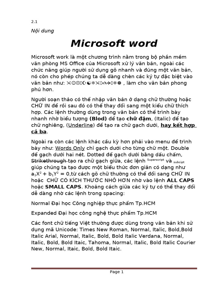 Chương 2 Ms Word | PDF
