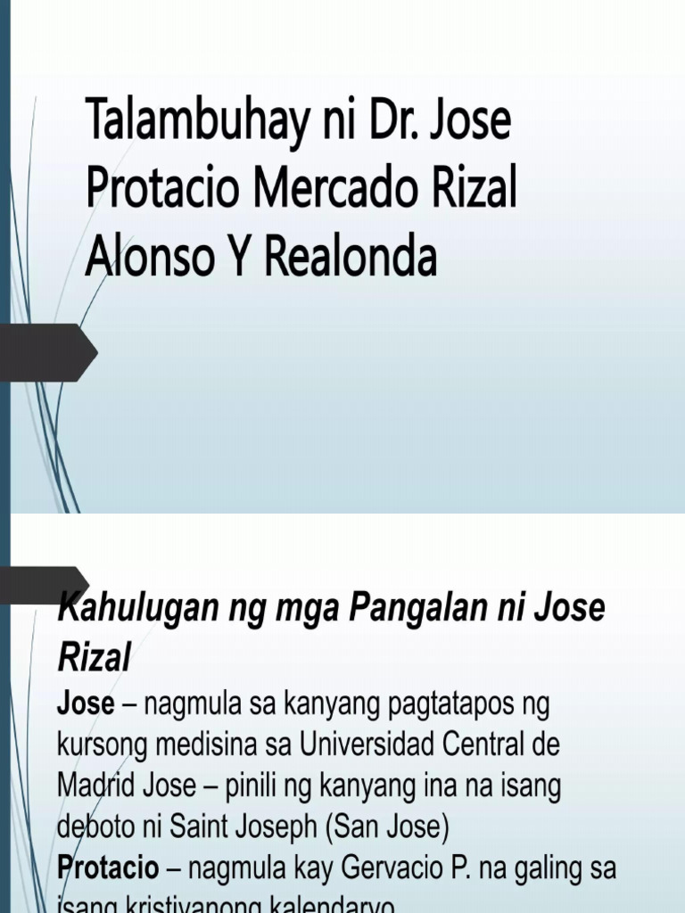 TALAMBUHAY-NI-RIZAL-101 | PDF