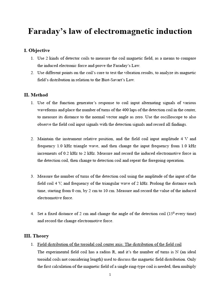 Faraday’s law of electromagnetic induction | PDF | Amplitude ...
