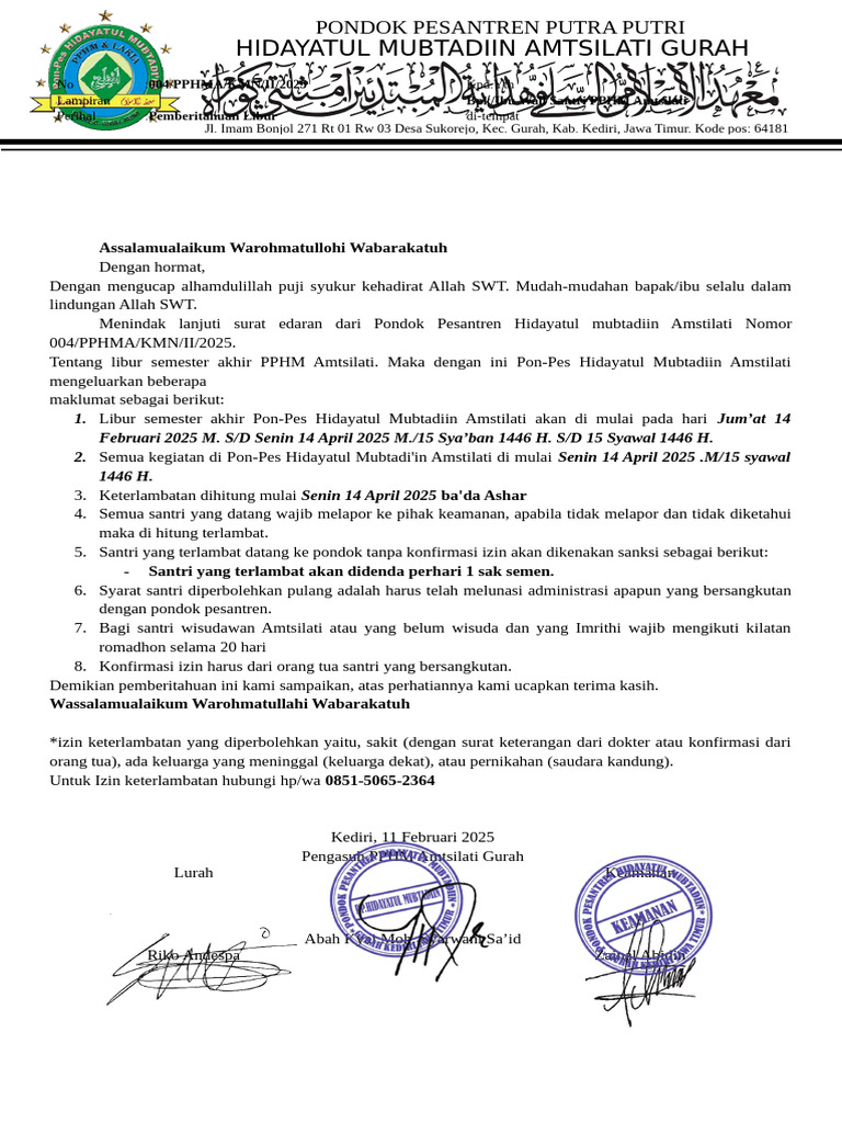 Surat Edaran 2 | PDF