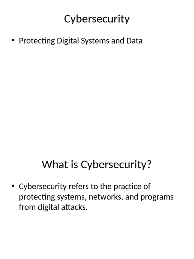 Cybersecurity Presentation | PDF