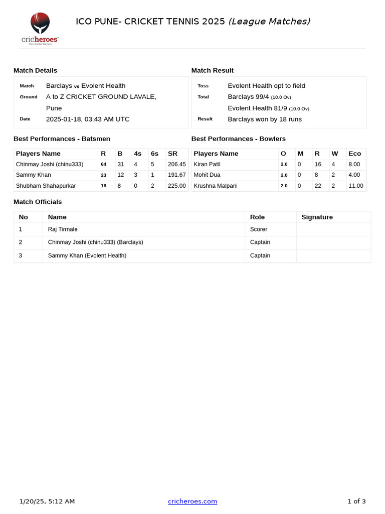 Barclays Vs Evolent Health | PDF | Sports | Ball Games