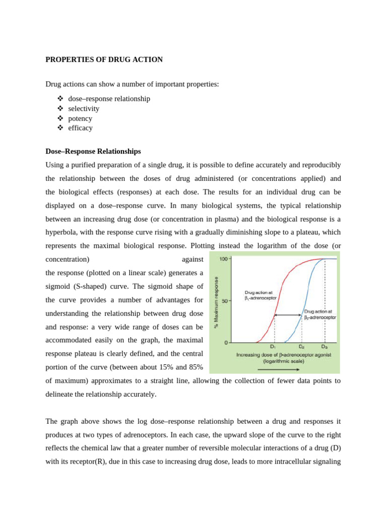 Properties of Drug Action | PDF | Receptor (Biochemistry ...
