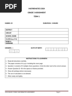 Grade 4 Term 1 Math Assignment 2024 | PDF | Mathematics