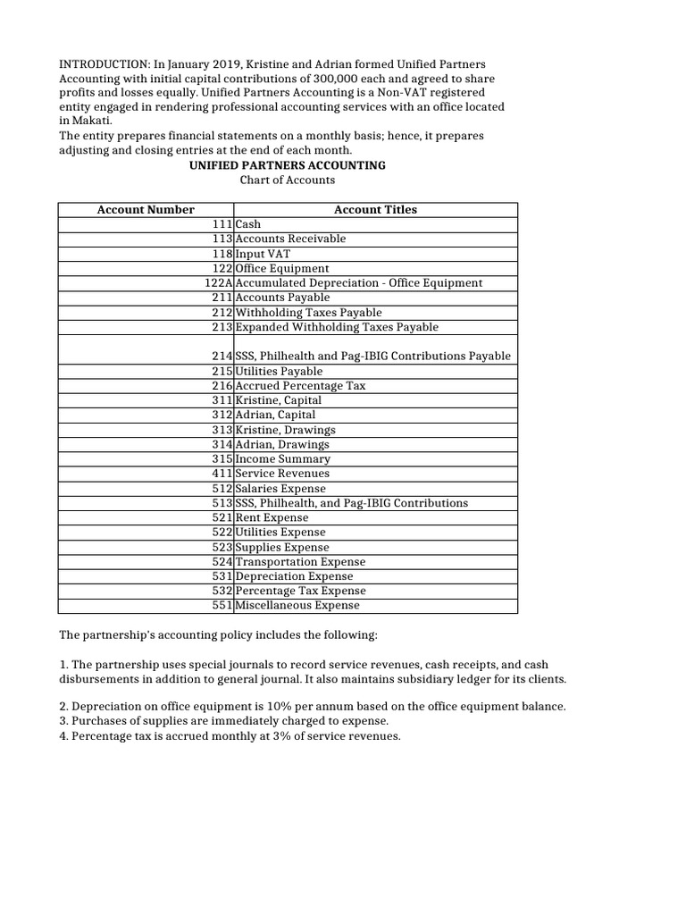 Unified Partners Accounting Overview | PDF | Expense | Revenue