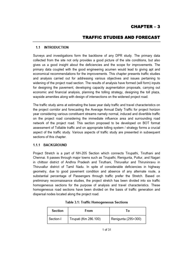 04 Chap-3 Traffic Survey Analysis & Forecast | PDF | Traffic | Intersection (Road)