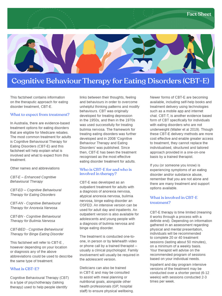 Cognitive Behaviour Therapy For Eating Disorders | PDF | Cognitive ...