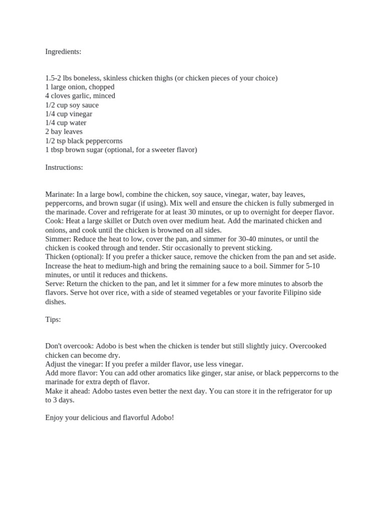 How To Cook Adobo | PDF