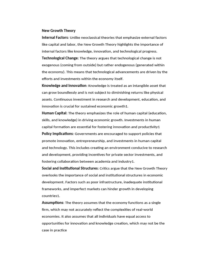 Understanding New Growth Theory | PDF