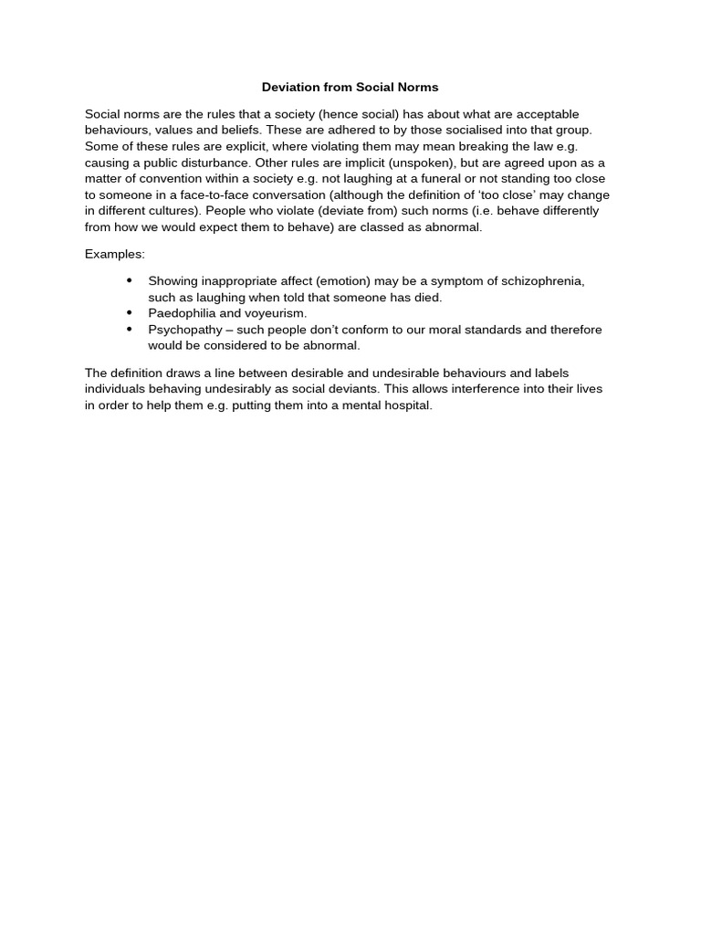 Deviation From Social Norms | PDF