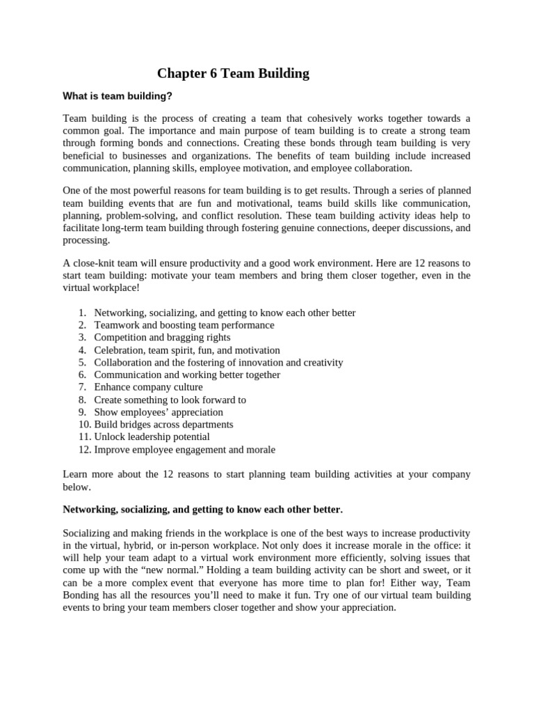 Entrepreneurship Chapter 6 A | PDF | Team Building | Leadership