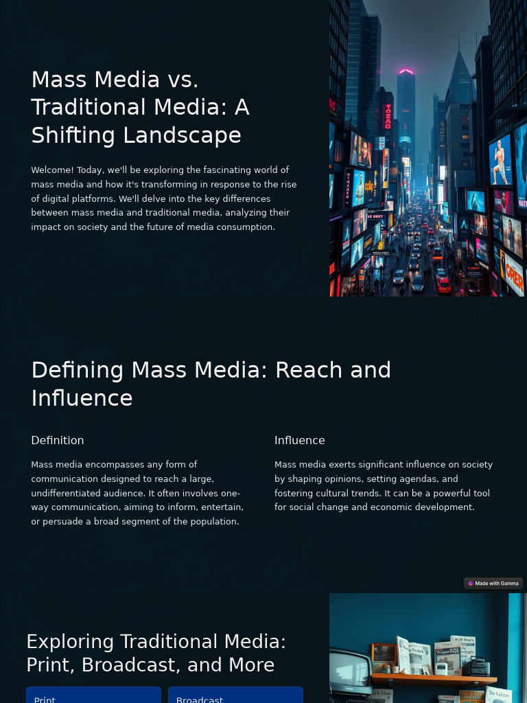 Mass Media vs. Traditional Media Trends | PDF | Mass Media | News