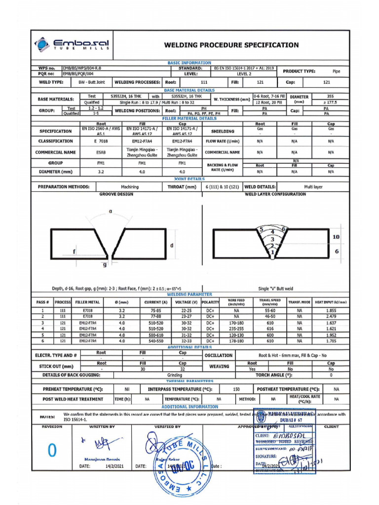 Emb-Bs-Wps-004.r0 - Wps PQR WPQ Revised | PDF