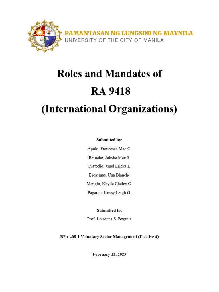 RA 9418: Volunteerism in the Philippines | PDF | Peacebuilding ...