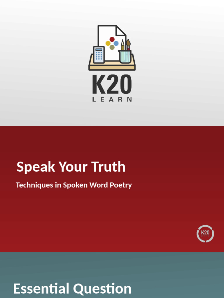 Lesson Slides Speak Your Truth | PDF | Poetry | Spoken Word