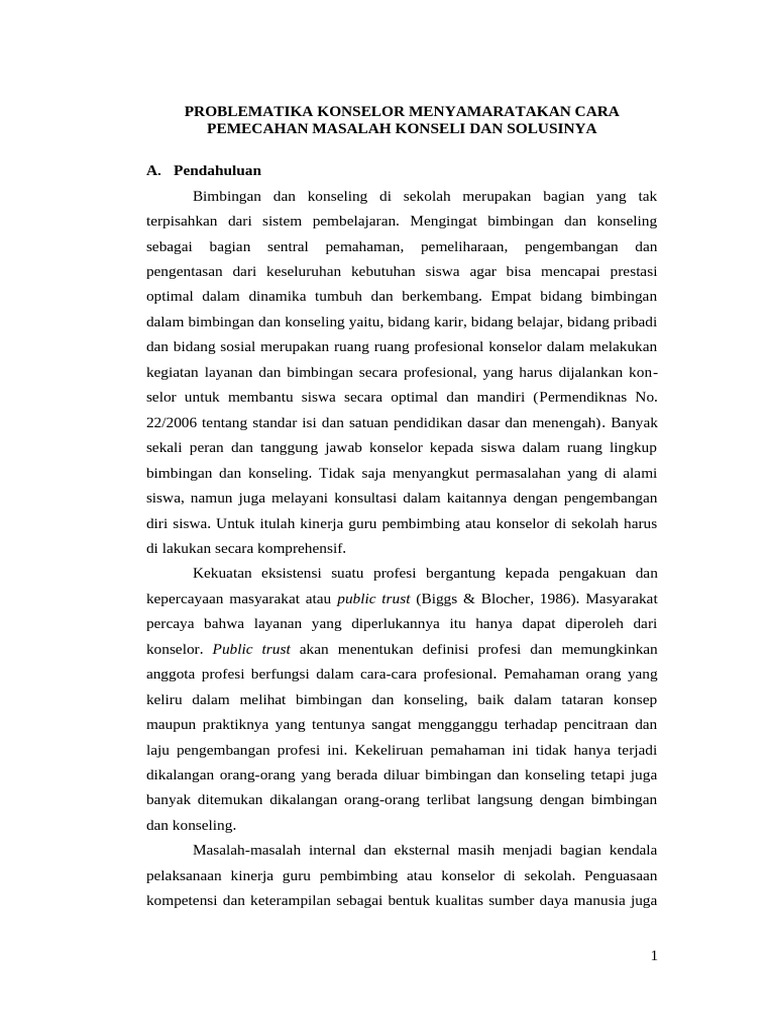 Problematika Dalam Bimbingan Dan Konseli | PDF