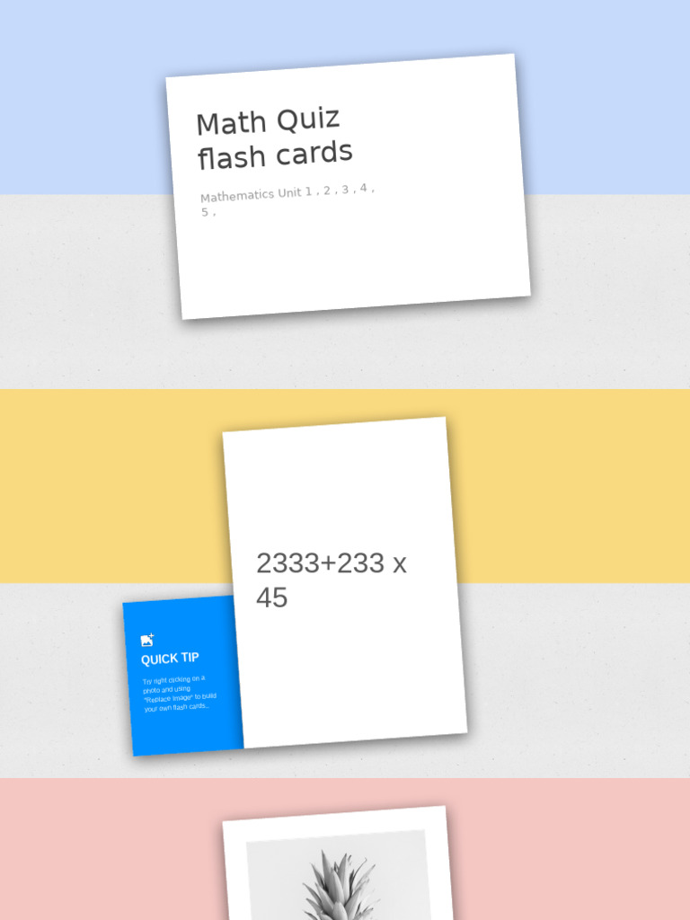 Math Quiz Flash Cards for Units 1-5 | PDF