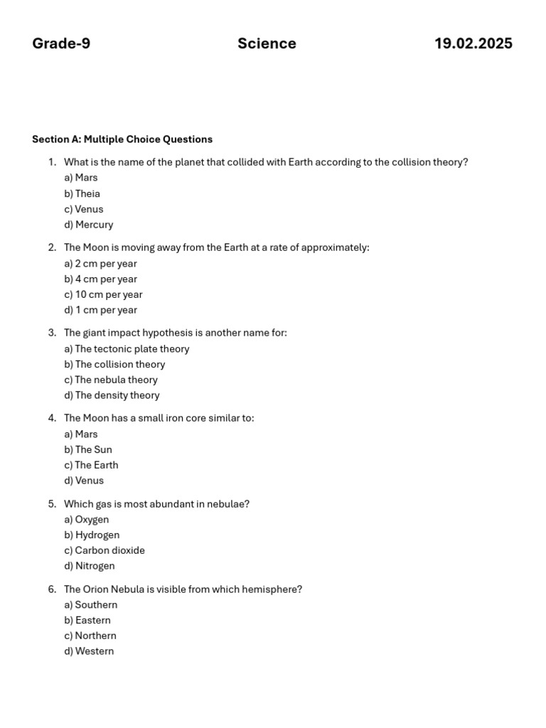 Grade 9 Earth Science Midterm Exam | PDF | Plate Tectonics | Earth