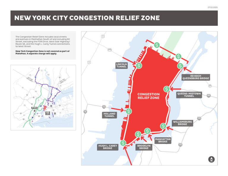 NYC-M-CRZ-PlatePass-Map | PDF | New York City