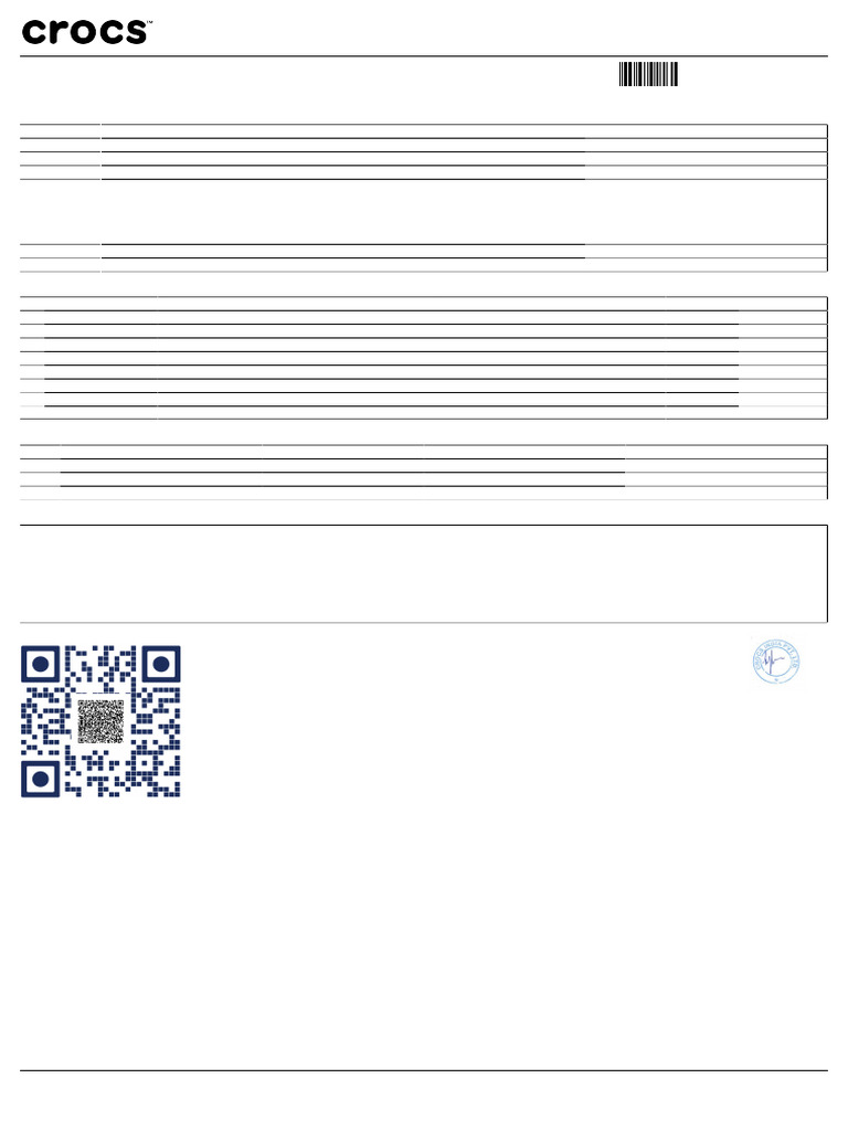 Crocs Invoice #CROCS-185867 | PDF | Invoice | Economies