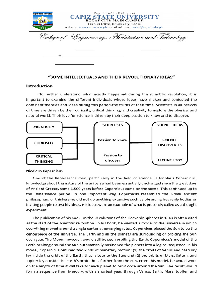 Some Intellectuals and Their Revolutionary Ideas - FANO | PDF | Science ...