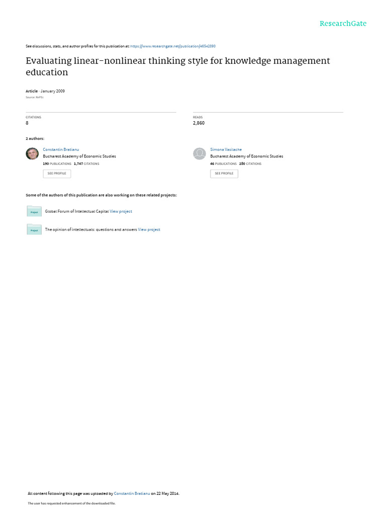 Evaluating Linear-Nonlinear Thinking Style For Kno | PDF | Linearity ...